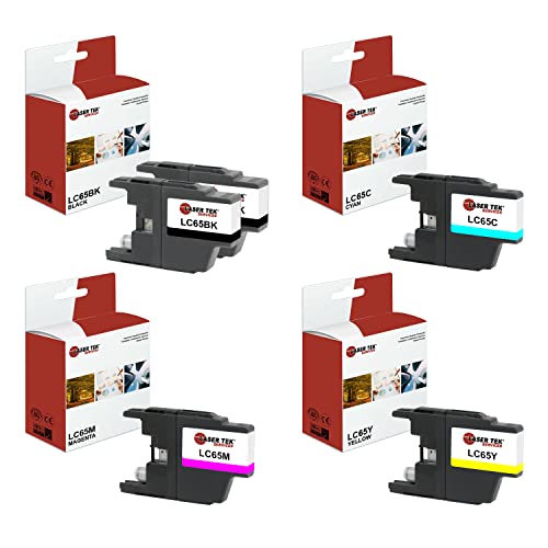 Laser Tek Services Compatible Ink Cartridge Replacement for Brother LC-65 LC65BK LC65C LC65M LC65Y Works with Brother MFC5890CN 5895CW Printers (Black, Cyan, Magenta, Yellow, 5 Pack)