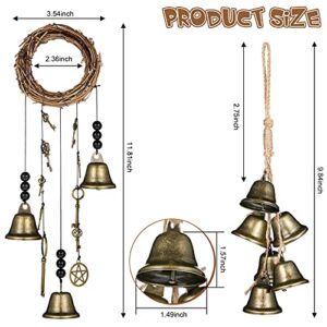 Witch Bells 2 Pieces Door Knob Hanger Witchcraft Decor Wind Chimes Positive Energy Decor Magic Home Protection Bells Handmade Clear Negative Energy Witch Door Knocker for Boho Decor (Classic Style)