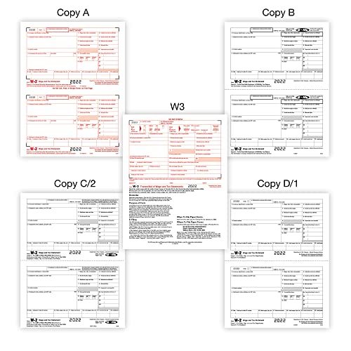 Office Depot® Brand W-2 Laser Tax Forms, 6-Part, 2-Up, 8-1/2" x 11", Pack of 50 Form Sets