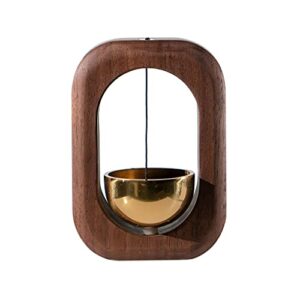 sanosy magnetic shopkeepers bell wood doorbell wind chime for refrigerator, room, porch, garden, backyard, restaurant,home garden windchime housewarming gift(walnut)