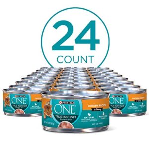 Purina ONE Natural High Protein Cat Food, True Instinct Chicken Recipe in Gravy - (24) 3 oz. Pull-Top Cans