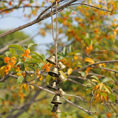 2 Pieces Witch Bells Protection for Door Knob Hanger Wind Chimes Witchy Things Clear Negative Energy Witchcraft Supplies for Boho Home Room Decor (Brown, 2)