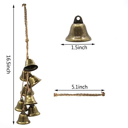 2 Pieces Witch Bells Protection for Door Knob Hanger Wind Chimes Witchy Things Clear Negative Energy Witchcraft Supplies for Boho Home Room Decor (Brown, 2)