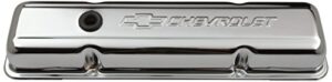 proform 141-102 sbc chrome bowtie valve cover – short with baffle