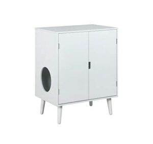 penn-plax cat walk furniture: contemporary home cat litter hide-away cabinet – all white