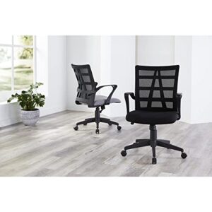 Realspace® Jaxby Mesh/Fabric Mid-Back Task Chair, Black