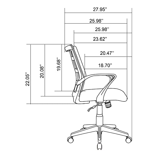 Realspace® Jaxby Mesh/Fabric Mid-Back Task Chair, Black