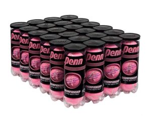 penn championship pink tennis balls – extra duty felt pressurized tennis balls – 24 cans, 72 balls