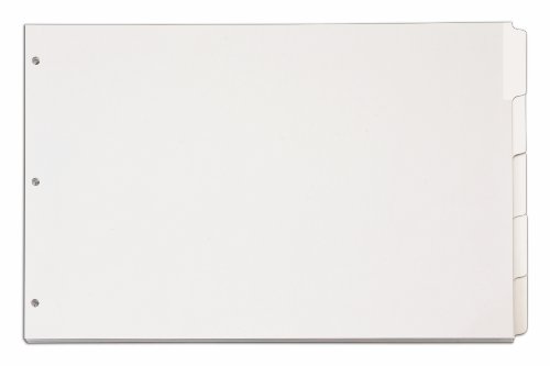 Cardinal® Slant-D® Ring 11" x 17" Tabloid ClearVue™ Binders, 2" Rings, 63% Recycled, White & Tops 11x17 Write'n Erase Tab Divider, 5-Tab, White, (84270CB)