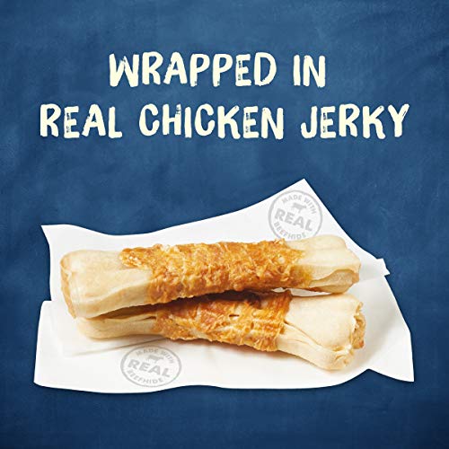 Purina Busy Grain Free Small/Medium Breed Dog Jerky Rawhide Treats, Jerky Wraps Beefhide & Chicken - (5) 4 ct. Pouches