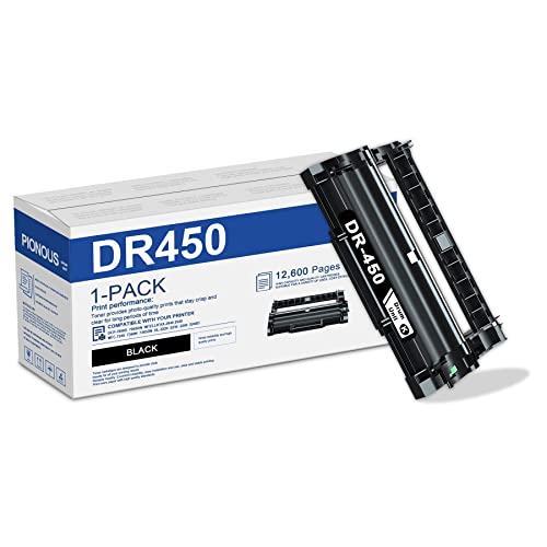 PIONOUS Compatible DR450 DR-450 Drum Unit Replacement for Brother DCP-7060D 7065DN IntelliFax-2840 HL-2220 2230 2240 MFC-7240 7360N Printer (1-Pack Black DR450)