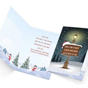 Christmas Card Brother In Law | Made in America | Eco-Friendly | Thick Card Stock with Premium Envelope 5in x 7.75in | Packaged in Protective Mailer | Prime Greetings