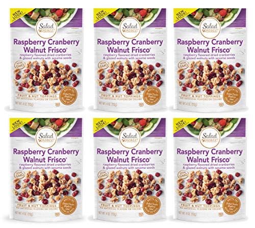 Salad Pizazz | Raspberry Cranberry Walnut Frisco | Salad Topper | Non-GMO, All-Natural, Kosher, 4 Ounce (Pack of 6)