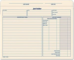 tops 3 x job folder file jackets, 11.75 x 9.5 inches, manila, 20-pack (top3440)