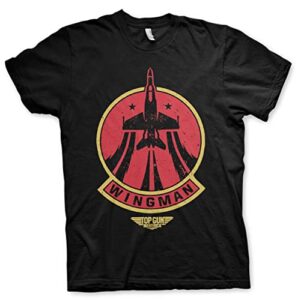 top gun: maverick officially licensed wingman mens t-shirt (black), x-large