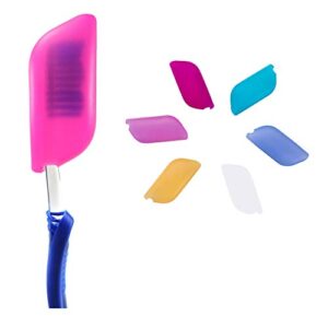 v-top silicone toothbrush case covers pack of 6, great for home and outdoor