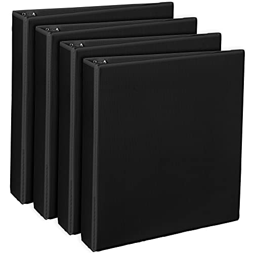 Office Depot® Brand Durable View 3-Ring Binder, 1 1/2" Round Rings, 49% Recycled, Black, Pack Of 4