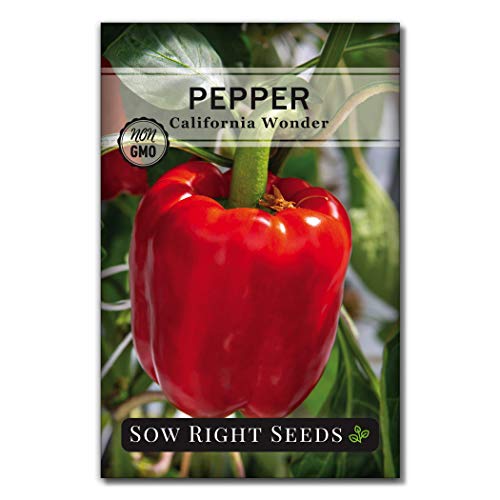 Sow Right Seeds - California Wonder Bell Pepper Seed for Planting - Non-GMO Heirloom Packet with Instructions to Plant an Outdoor Home Vegetable Garden - Great Gardening Gift (1)