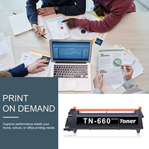 Onward Compatible TN660 TN-660 Toner Cartridges Replacement for Brother HL-L2300D Printer High Yield Ink (Black, 2-Pack) 6602pk