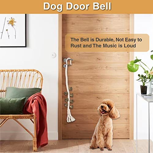 HANIML Dog Door Bell for Training Dogs to Go Out and Potty - Adjustable Length Hanging Brass Pet Door Bell - for Small and Large Dogs to Go Outside