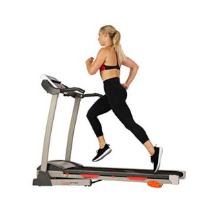 sunny health & fitness folding incline treadmill with tablet and device holder – sf-t4400