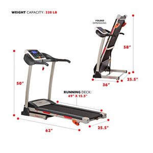 Sunny Health & Fitness Folding Incline Treadmill With Tablet And Device Holder - SF-T4400