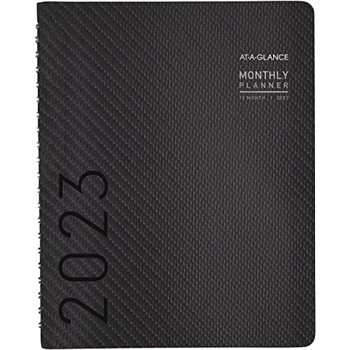 AT-A-GLANCE 2023 Weekly & Monthly Planner, Half-Hourly Appointment Book, 8-1/4" x 11", Large, Monthly Tabs, Pocket, Contemporary, Graphite (70950X45)