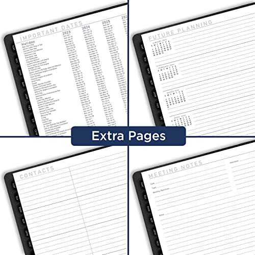 AT-A-GLANCE 2023 Weekly & Monthly Planner, Half-Hourly Appointment Book, 8-1/4" x 11", Large, Monthly Tabs, Pocket, Contemporary, Graphite (70950X45)