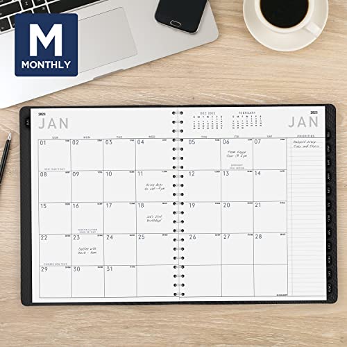 AT-A-GLANCE 2023 Weekly & Monthly Planner, Half-Hourly Appointment Book, 8-1/4" x 11", Large, Monthly Tabs, Pocket, Contemporary, Graphite (70950X45)