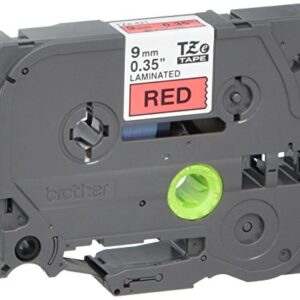 Brother Black on Red Label Tape, 0.35 in x 26.2 ft. (TZe-421)