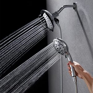 Shower Head with Handheld High Pressure: INAVAMZ Hand Held Shower Head & Rain Shower Head 2-IN-1 Shower Head with 59" Rotatable Stainless Steel Hose, Meet cUCP and CEC Certification