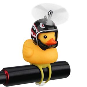 nekrash duck bike bell, rubber duck bicycle accessories with led light, cute propeller handlebar bicycle horns for kids toddler children adults sport outdoor