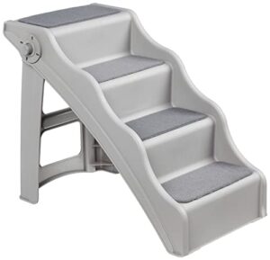 amazon basics foldable steps for dogs and cats, grey