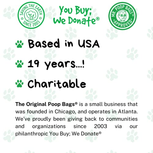 The Original Poop Bags® - Dog Poo Bags with Tie Handle - USDA Certified Biobased Dog Waste Bags with Handles - Unscented Leak proof Thick & Strong Doggy Bag - 7x13 120 bags in pack - Unscented