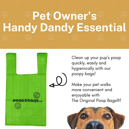 The Original Poop Bags® - Dog Poo Bags with Tie Handle - USDA Certified Biobased Dog Waste Bags with Handles - Unscented Leak proof Thick & Strong Doggy Bag - 7x13 120 bags in pack - Unscented