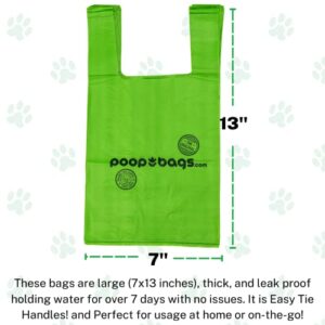 The Original Poop Bags® - Dog Poo Bags with Tie Handle - USDA Certified Biobased Dog Waste Bags with Handles - Unscented Leak proof Thick & Strong Doggy Bag - 7x13 120 bags in pack - Unscented