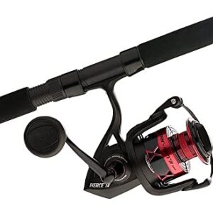 PENN Fierce IV Spinning Reel and Fishing Rod Combo, Black/Red