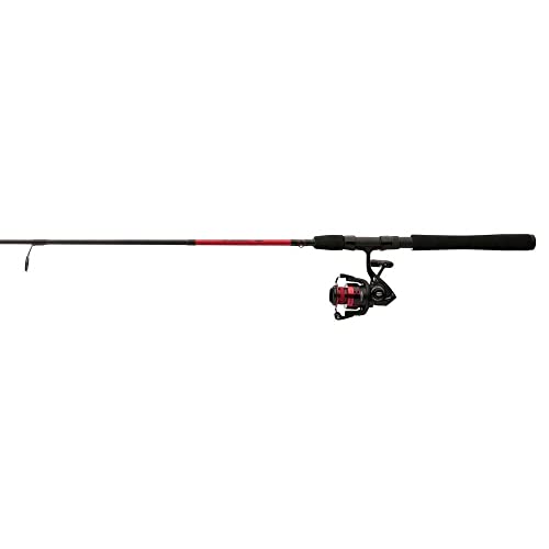 PENN Fierce IV Spinning Reel and Fishing Rod Combo, Black/Red