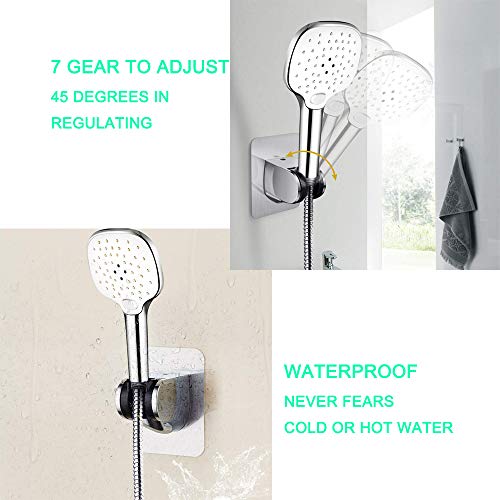 Shower Head Holder 2 Pack Strong Adhesive Adjustable Handheld Shower Wand Holder Drill Free Wall Mount Shower Bracket by Lofekea