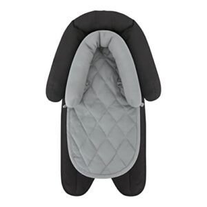 pro goleem car seat head support infant, soft infant car seat insert, 2 in 1 carseat head support for newborn, baby car seat cushion, perfect for car seat, stroller, swing, bouncer, gray and black