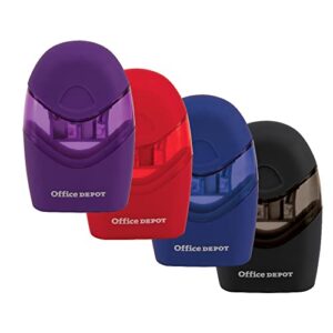 office depot® brand double-hole manual pencil sharpener, assorted colors