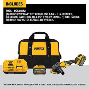 DEWALT FLEXVOLT 60V MAX* Angle Grinder with Kickback Brake Kit, 4-1/2-Inch to 6-Inch (DCG418X2)