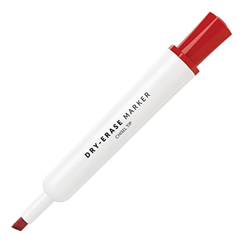 Office Depot® Brand 100% Recycled Low-Odor Dry-Erase Markers, Chisel Point, Red, Pack Of 12