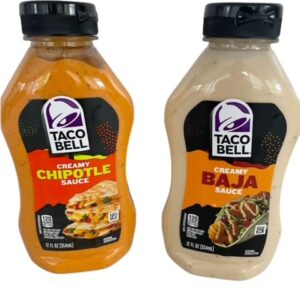 12 Oz Taco Bell Creamy Chipotle Sauce & 12 Oz Taco Bell Creamy Baja Sauce