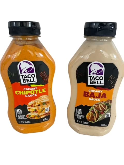 12 Oz Taco Bell Creamy Chipotle Sauce & 12 Oz Taco Bell Creamy Baja Sauce