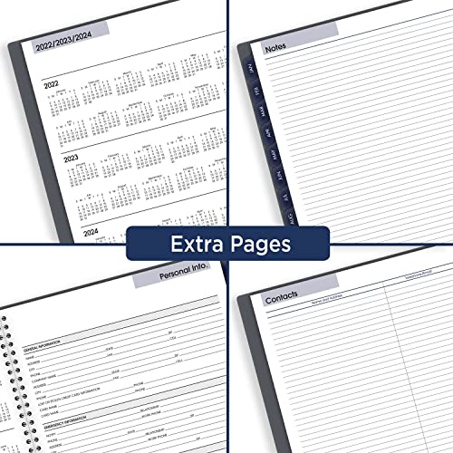 AT-A-GLANCE 2023 Weekly & Monthly Planner, DayMinder, Quarter-Hourly Appointment Book, 8-1/2" x 11", Large, Monthly Tabs, Gray (GC52007)