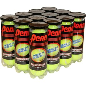 penn natural rubber championship extra duty tennis ball case (12 cans, 36 balls), yellow