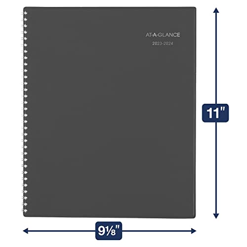 AT-A-GLANCE 2023-2024 Planner, Monthly Academic, 8-1/2" x 11", Large, DayMinder, Charcoal (AYC47045)