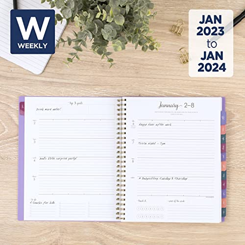 AT-A-GLANCE 2023 Weekly & Monthly Planner, Harmony, 7" x 8-3/4", Medium, Pocket, Stickers, Monthly Tabs, Lilac (1099-805-19)