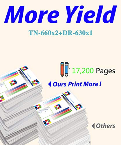 ColorPrint Compatible TN-660 Toner Cartridge DR-630 Drum Unit Replacement for Brother DR630 TN660 Used for HL-L2380DW HL-L2300D HL-L2340DW MFC-L2680W MFC-L2740DW Printer (2Toners+1Drum,Total: 3-Pack)